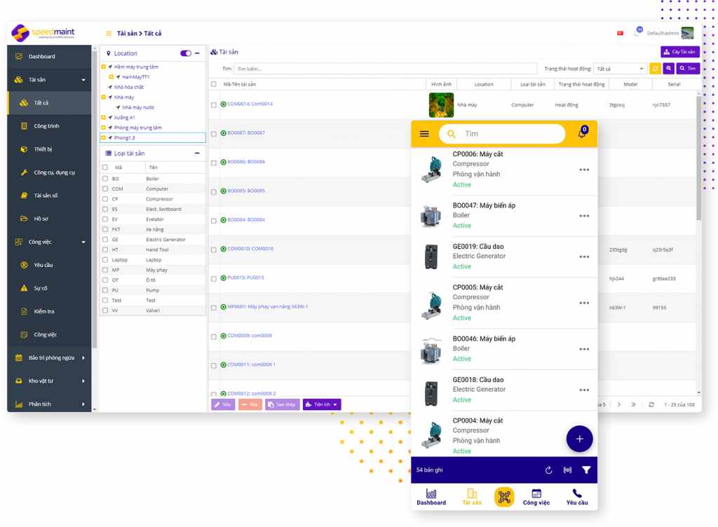 Phân hệ Quản lý tài sản trên SpeedMaint CMMS - SpeedMaint - Leading ...